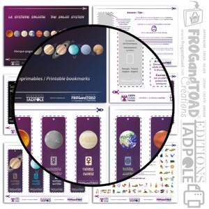 Printable Bookmarks SOLAR SYSTEM PLANETS Gas Ice Giants Telluric Dwarf ...