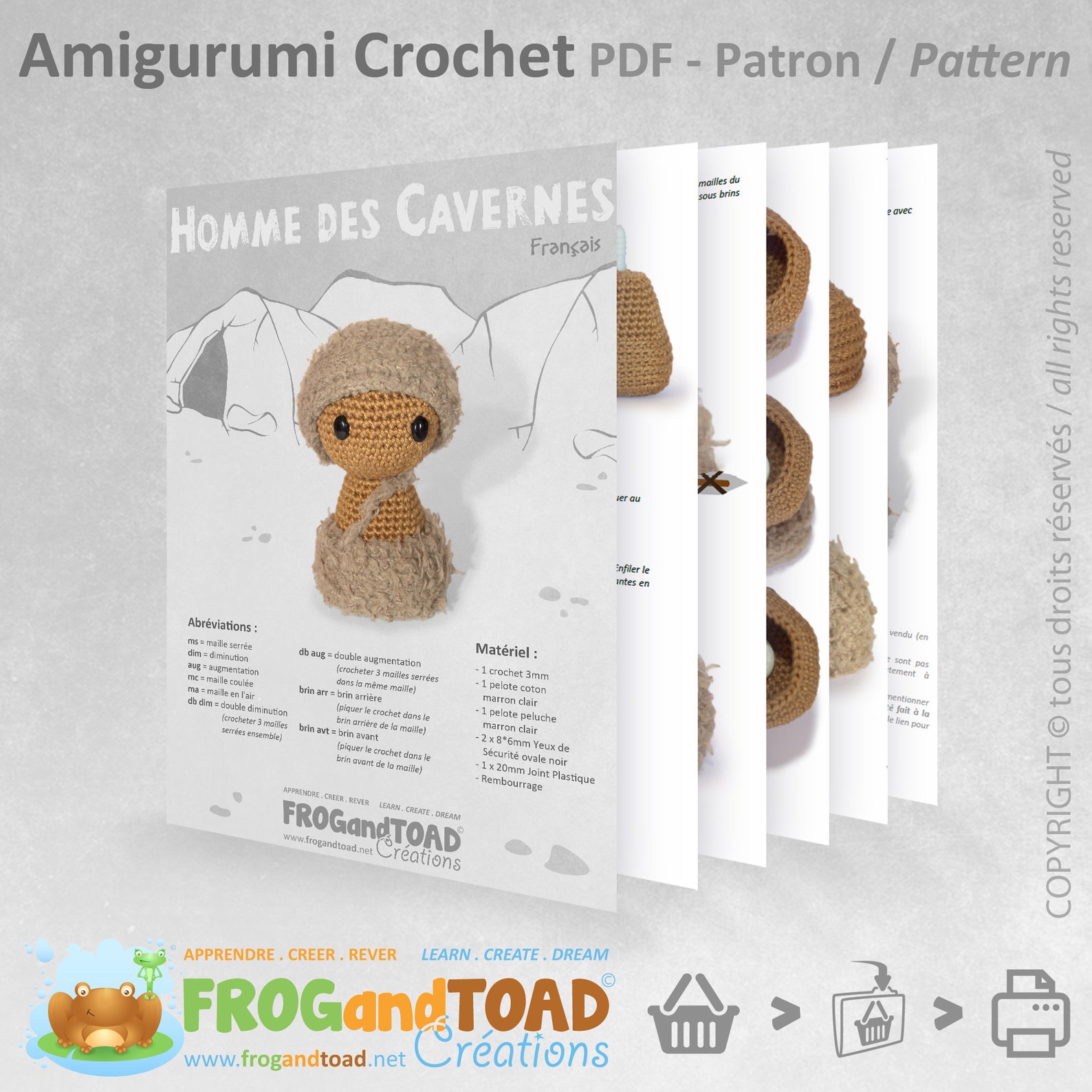 AMIGURUMI CAVEMAN NEANDERTHAL Stone Age Chibi Crochet Neandertal Homo ...