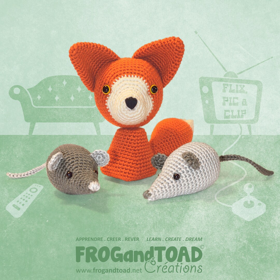 AMIGURUMI FOX MICE Crochet Chibi Free Bookmark Tuto Tutorial Forest ...
