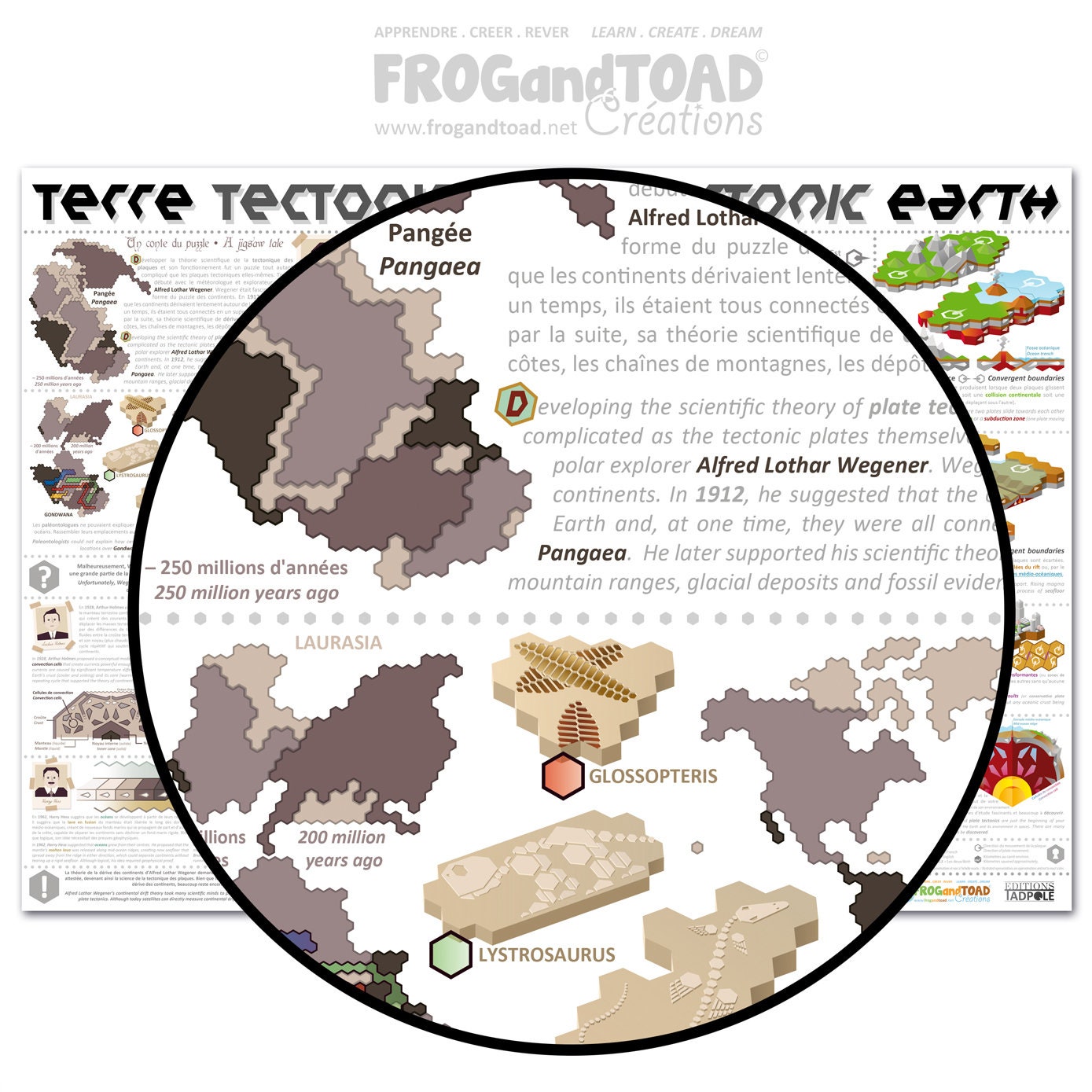 TECTONIC EARTH Poster Bilingual SCIENCE Art French English - Etsy