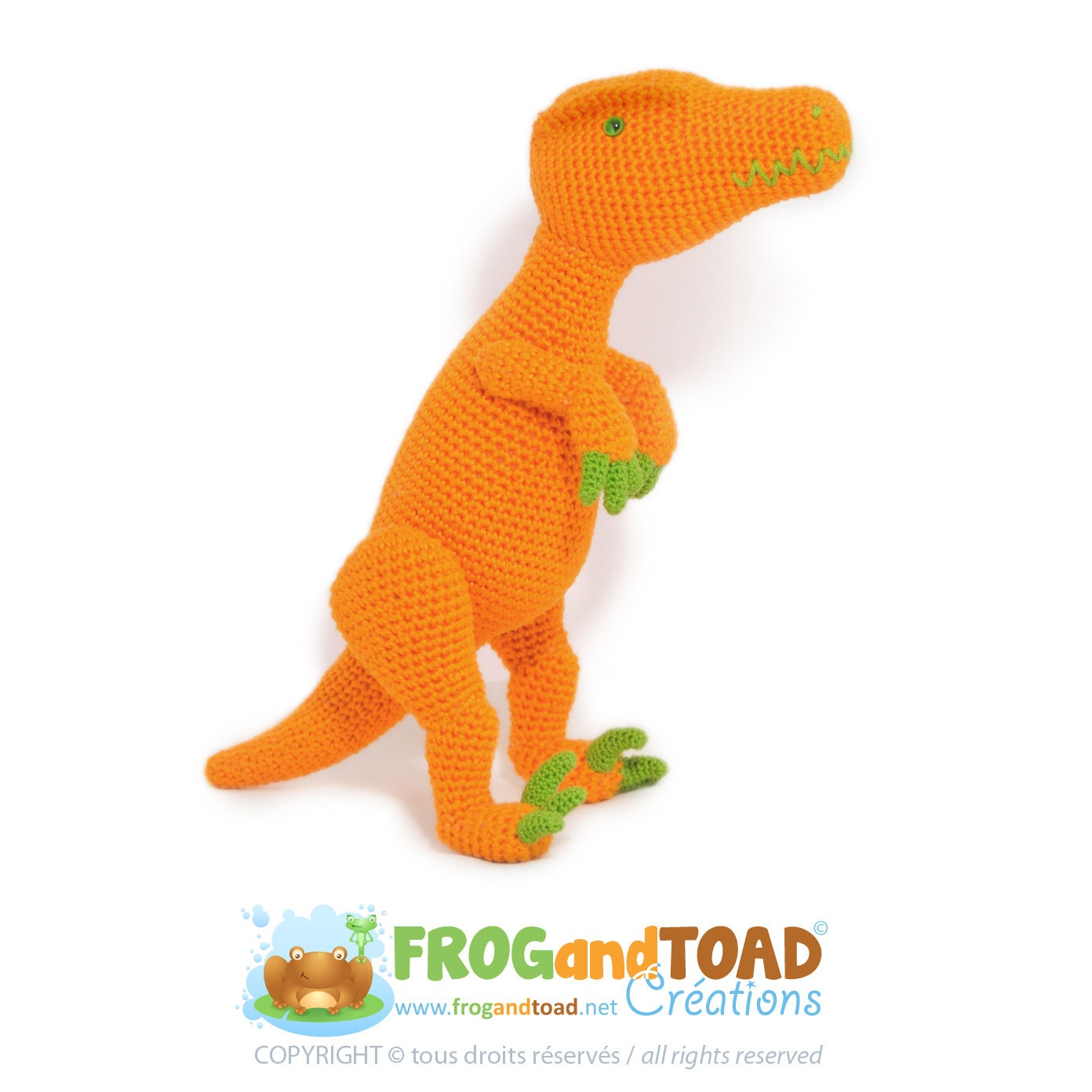 AMIGURUMI VELOCIRAPTOR DINOSAUR Crochet Dino Free Bookmark Pdf ...