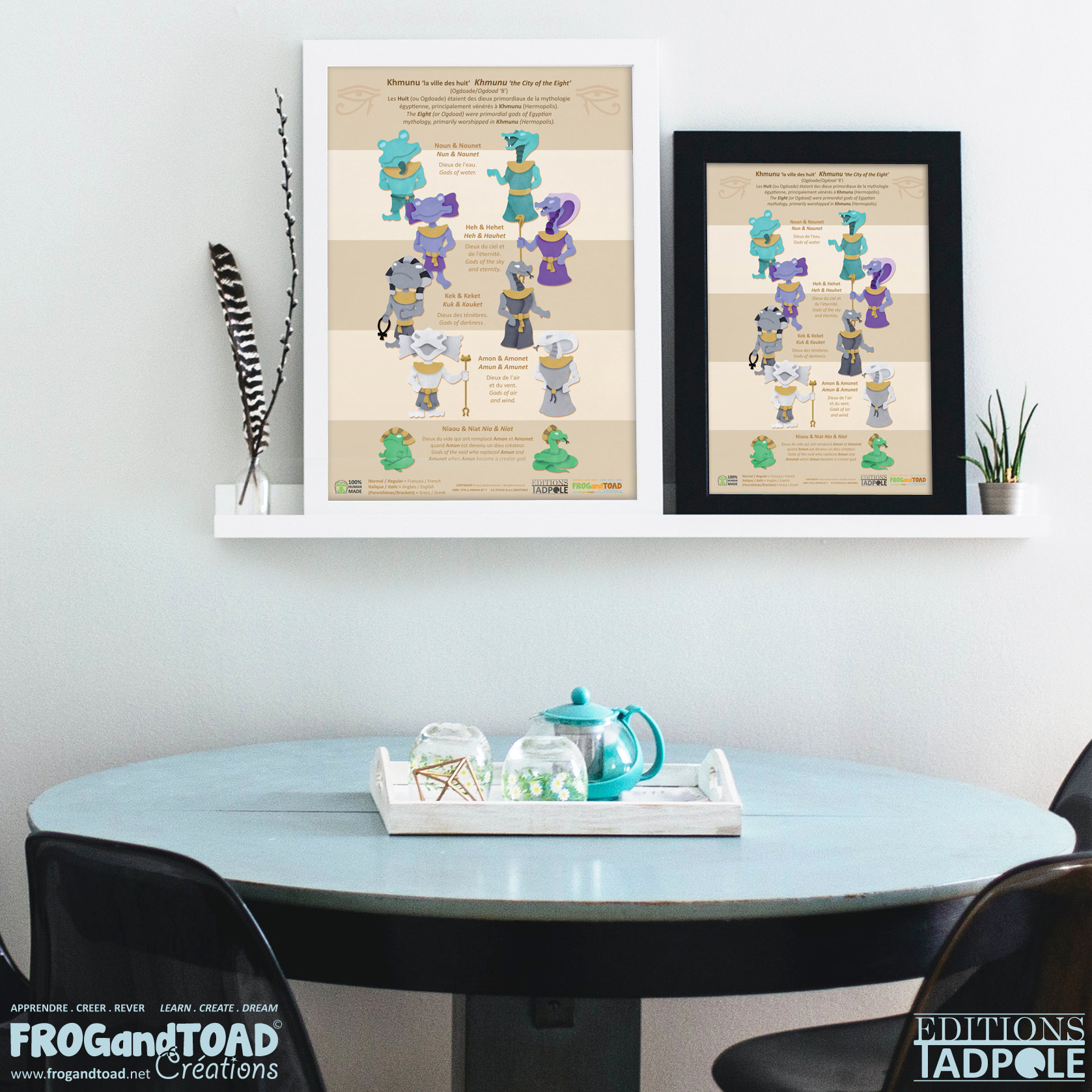 Printable EGYPTIAN MYTHOLOGY Ogdoad Khmunu Poster Bilingual French ...