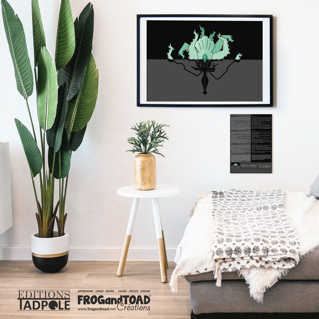 Printable KRAKEN GIANT SQUID Minimalist Deco Fantasy Cryptid ...