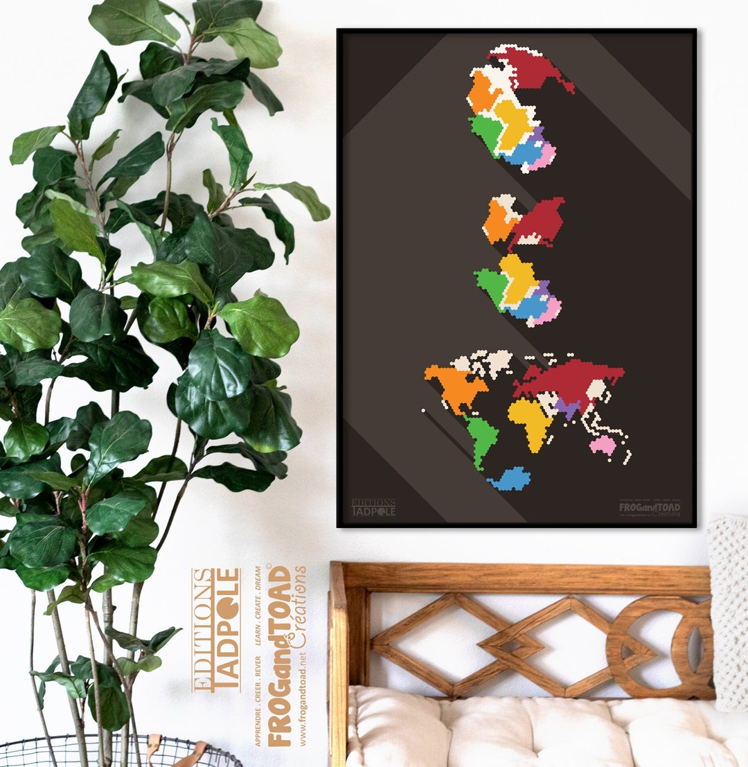 A1 Printable PANGAEA LAURASIA GONDWANA World Map Continental Drift ...