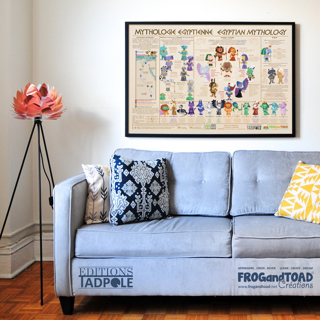 A1 Printable EGYPTIAN MYTHOLOGY Poster Bilingual French English Gods ...
