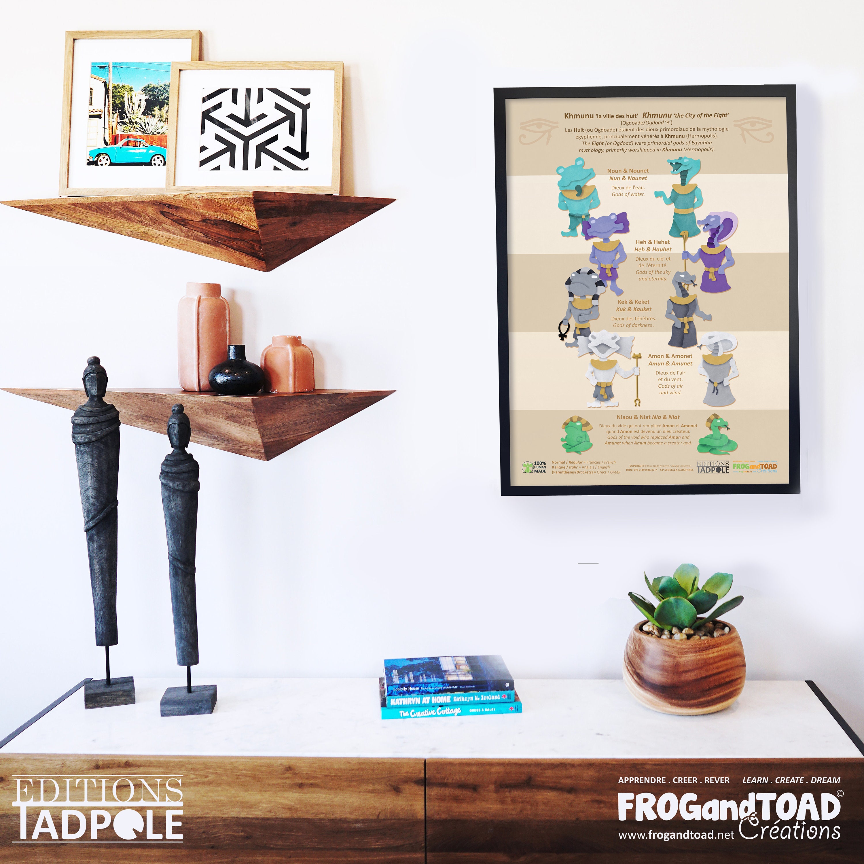 Printable EGYPTIAN MYTHOLOGY Ogdoad Khmunu Poster Bilingual French ...