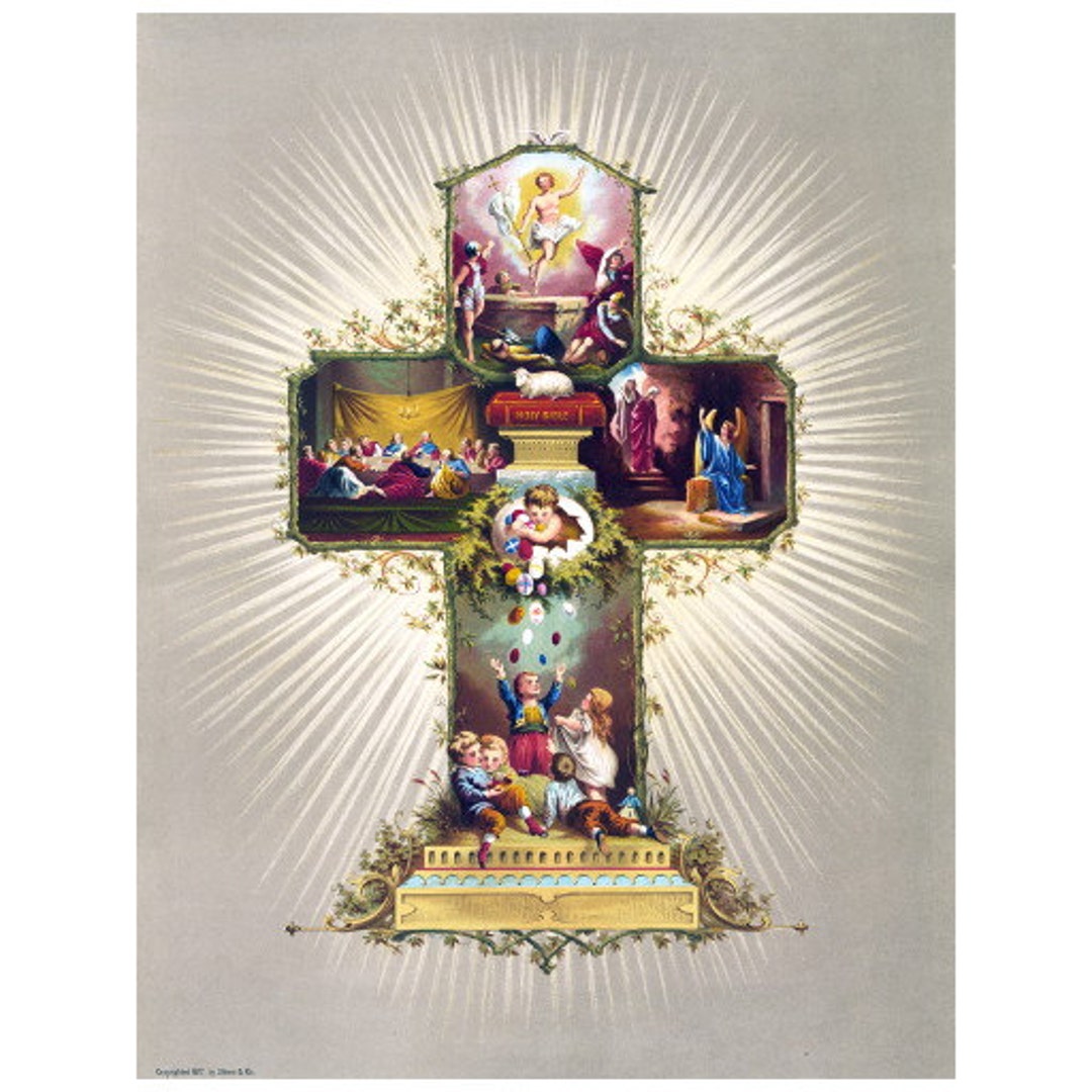 Easter Cross FRIDGE MAGNET, 1877 Religious Spirituality Christianity ...