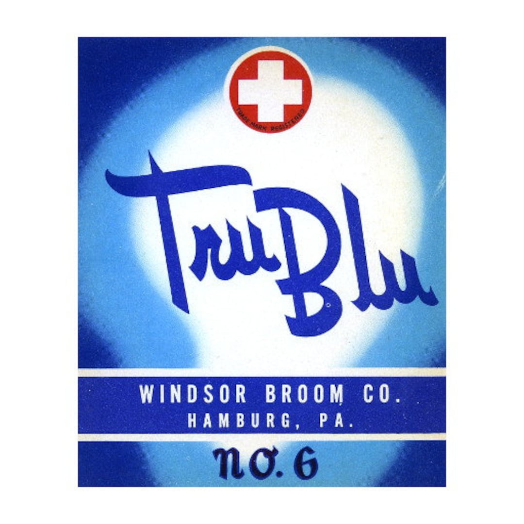 Tru Blu Windsor Broom Co. Label FRIDGE MAGNET, Hamburg PA Mini Gift ...
