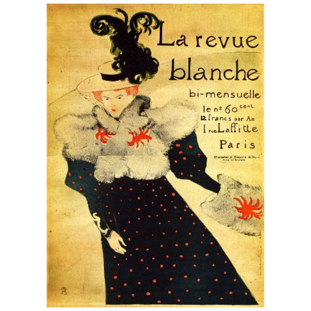 La Revue Blanche Advertising Poster FRIDGE MAGNET, 1895 Toulouse ...