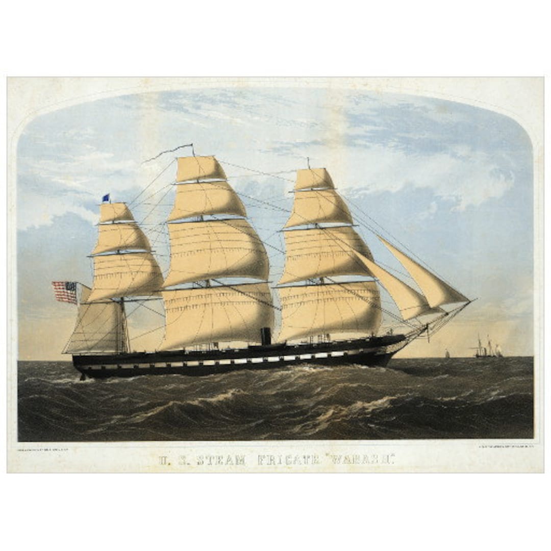 US Steam Frigate Wabash Poster Fridge Magnet, 1865 Warship USS Navy ...