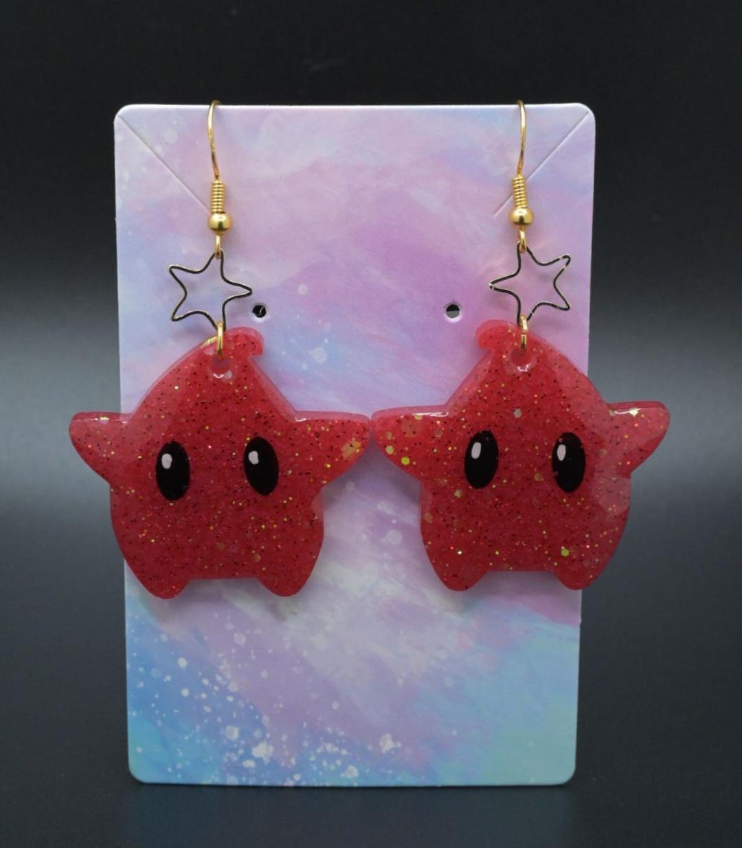Large Super Mario Galaxy Inspired Luma Star Dangle Earrings - Etsy