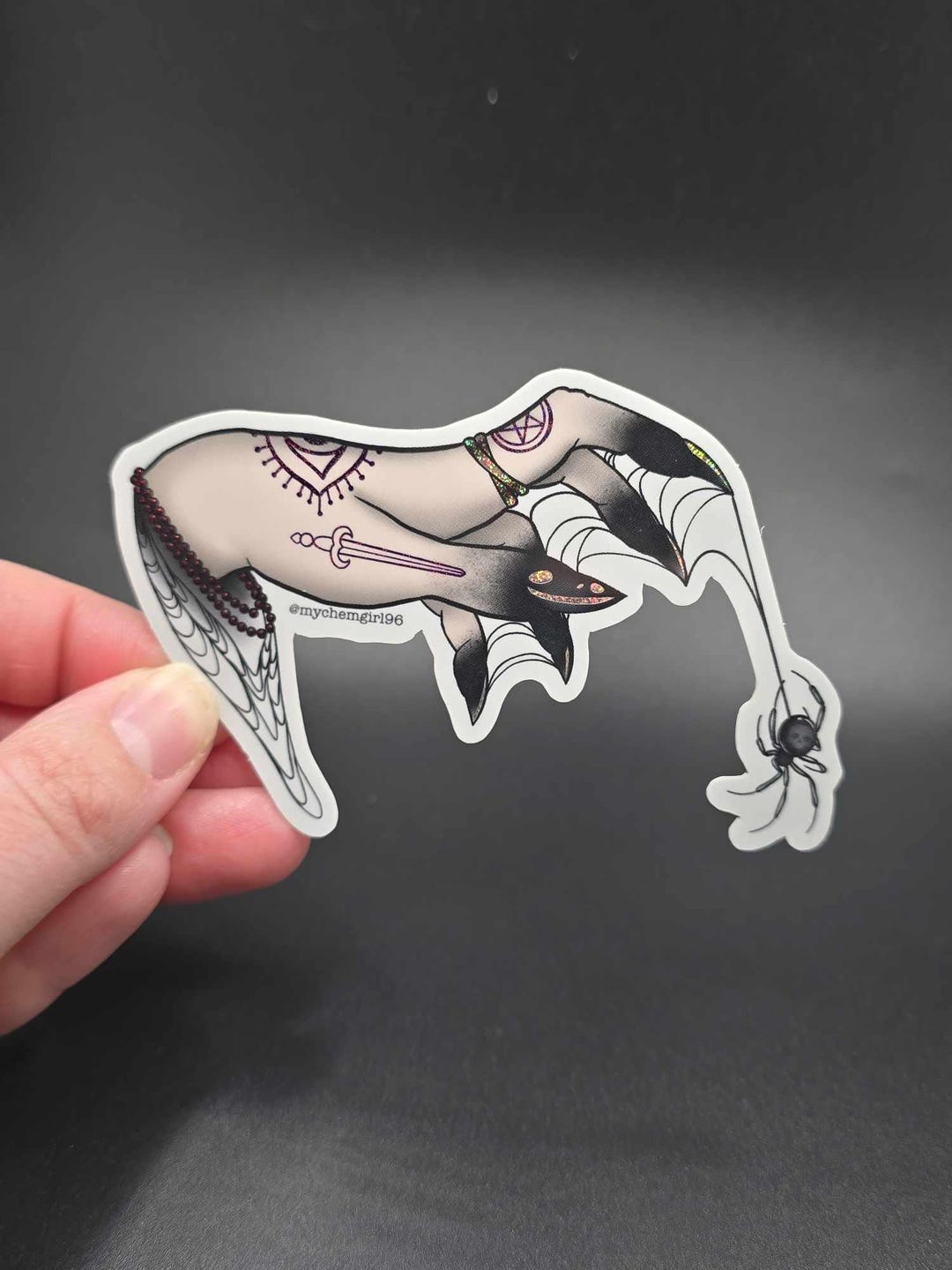 Spider Hand Glitter Sticker by Jocie Golden - Etsy
