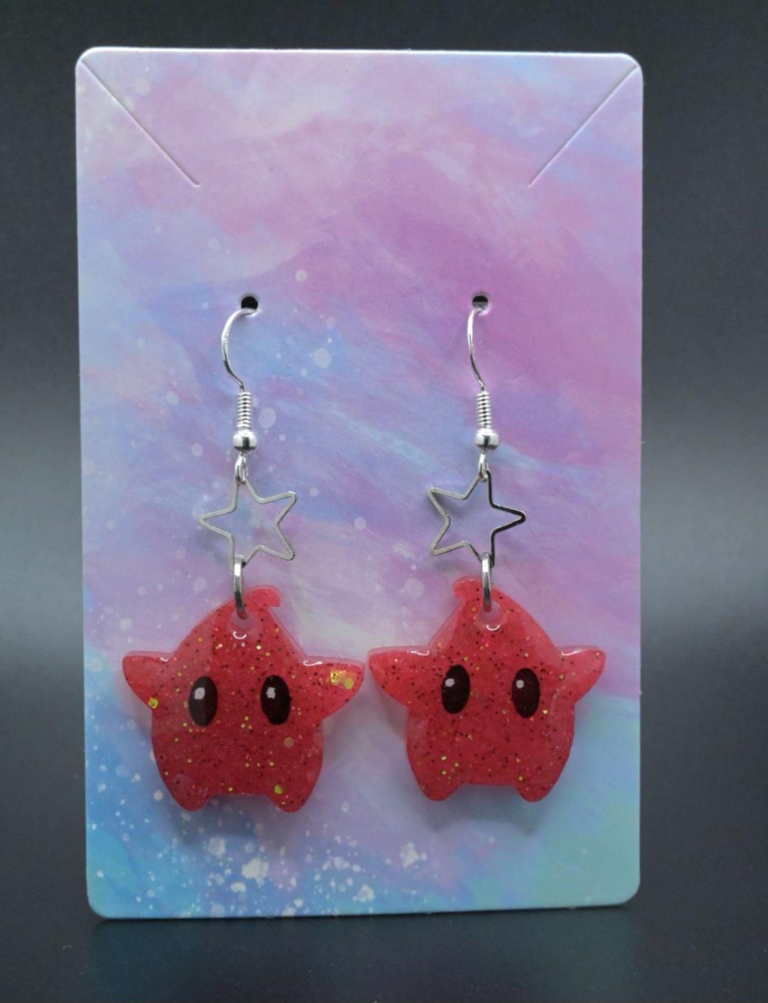 Small Super Mario Galaxy Inspired Luma Star Dangle Earrings - Etsy