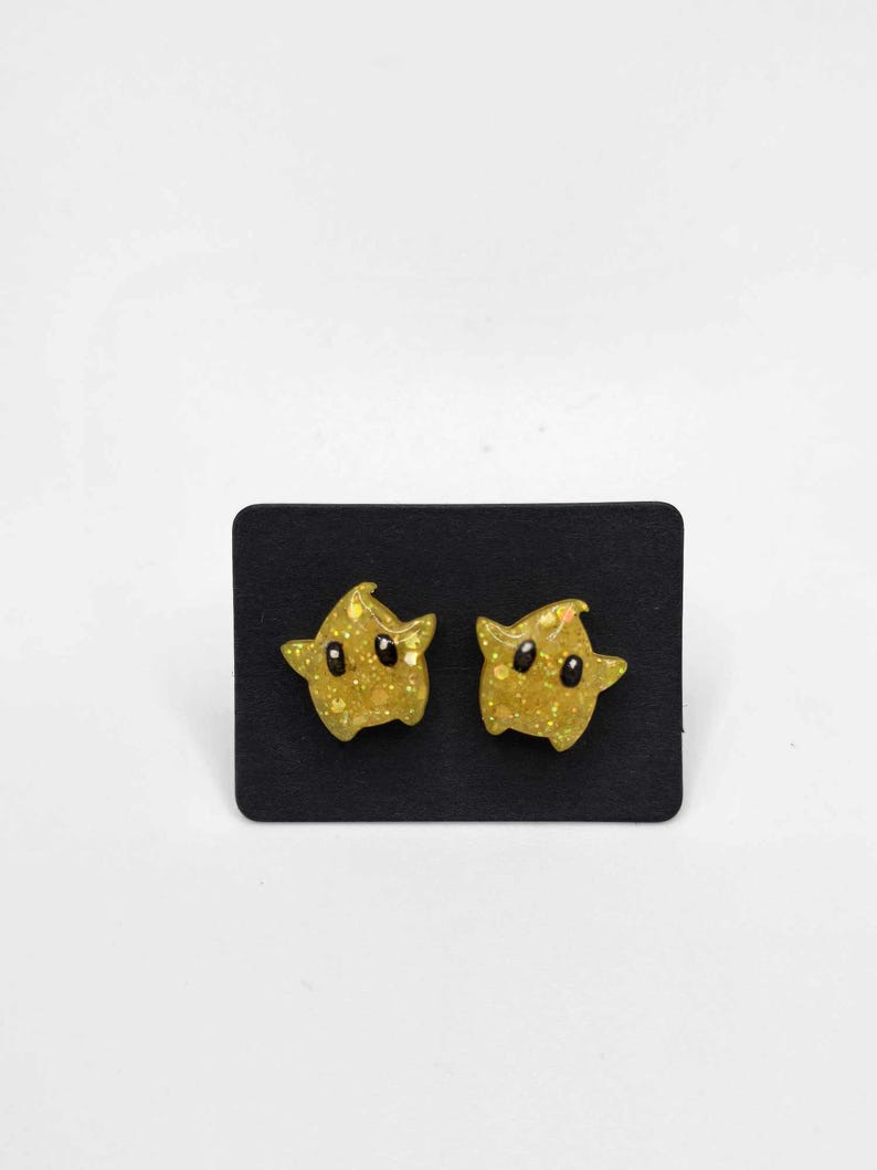 Small Super Mario Inspired Luma Star Stud Earrings - Etsy