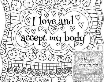 Self esteem coloring | Etsy
