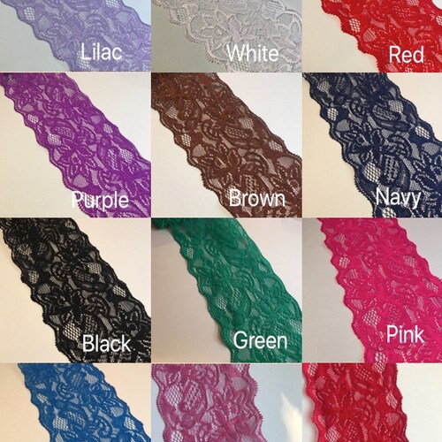 20 COLORS Elastic Lace 10 Yards 40mm Elastic Lace Trim - Etsy