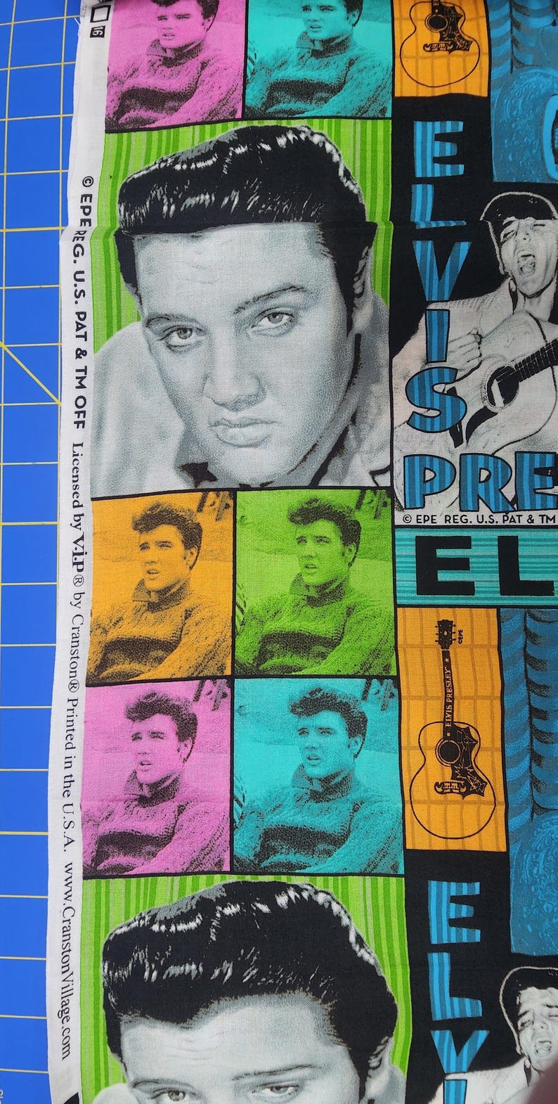 Elvis Presley Fabric Rock & Roll Music 100% Cotton Sold by the Yard ...
