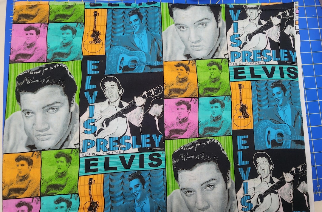 Elvis Presley Fabric Rock & Roll Music 100% Cotton Sold by the Yard ...