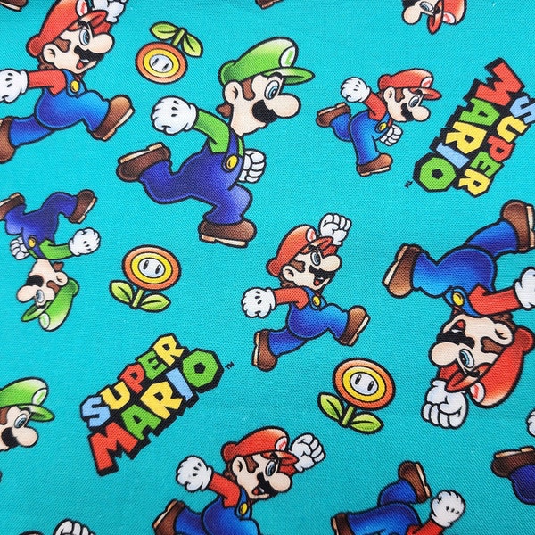Super Mario Fabric by the Yard - Etsy