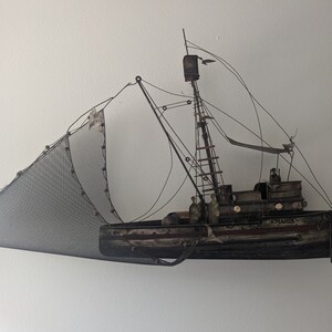 Vintage C Jere Wall Fishing Boat Sculpture Signed - Etsy