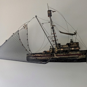 Vintage C Jere Wall Fishing Boat Sculpture Signed - Etsy