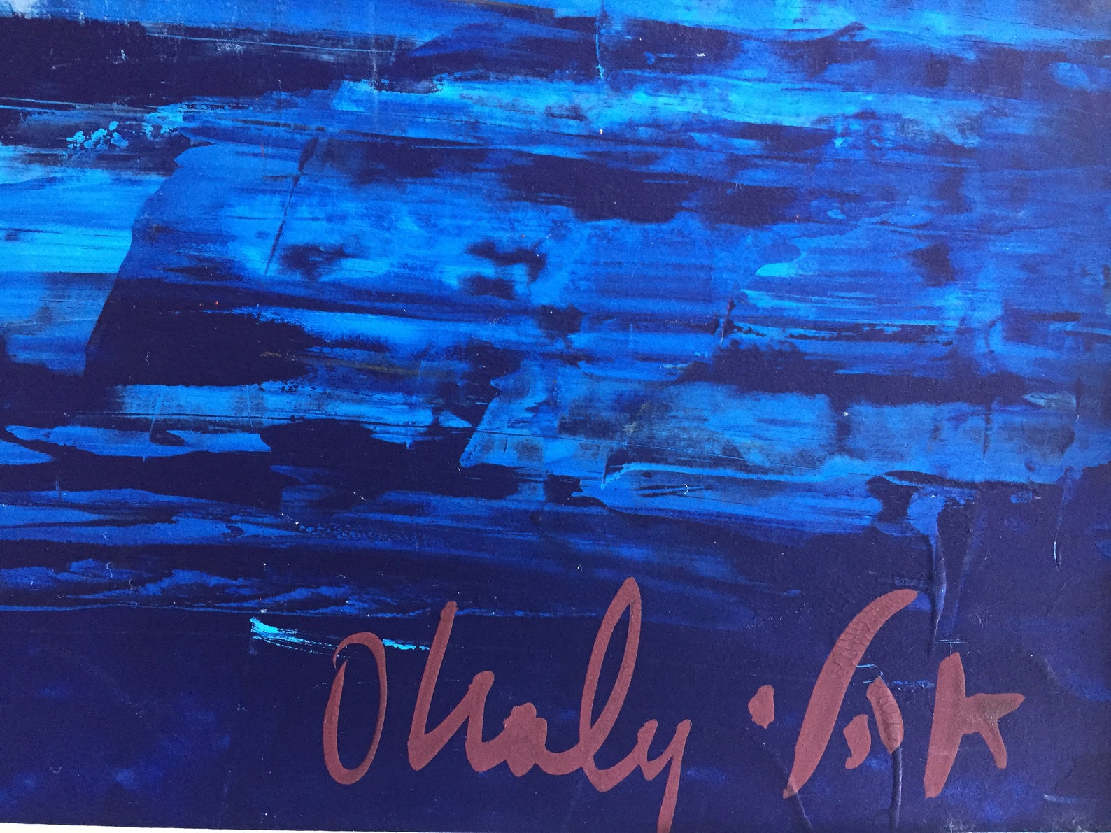 Shaul Ohaly Oil Painting on Paper Abstract Island Water Scene | Etsy