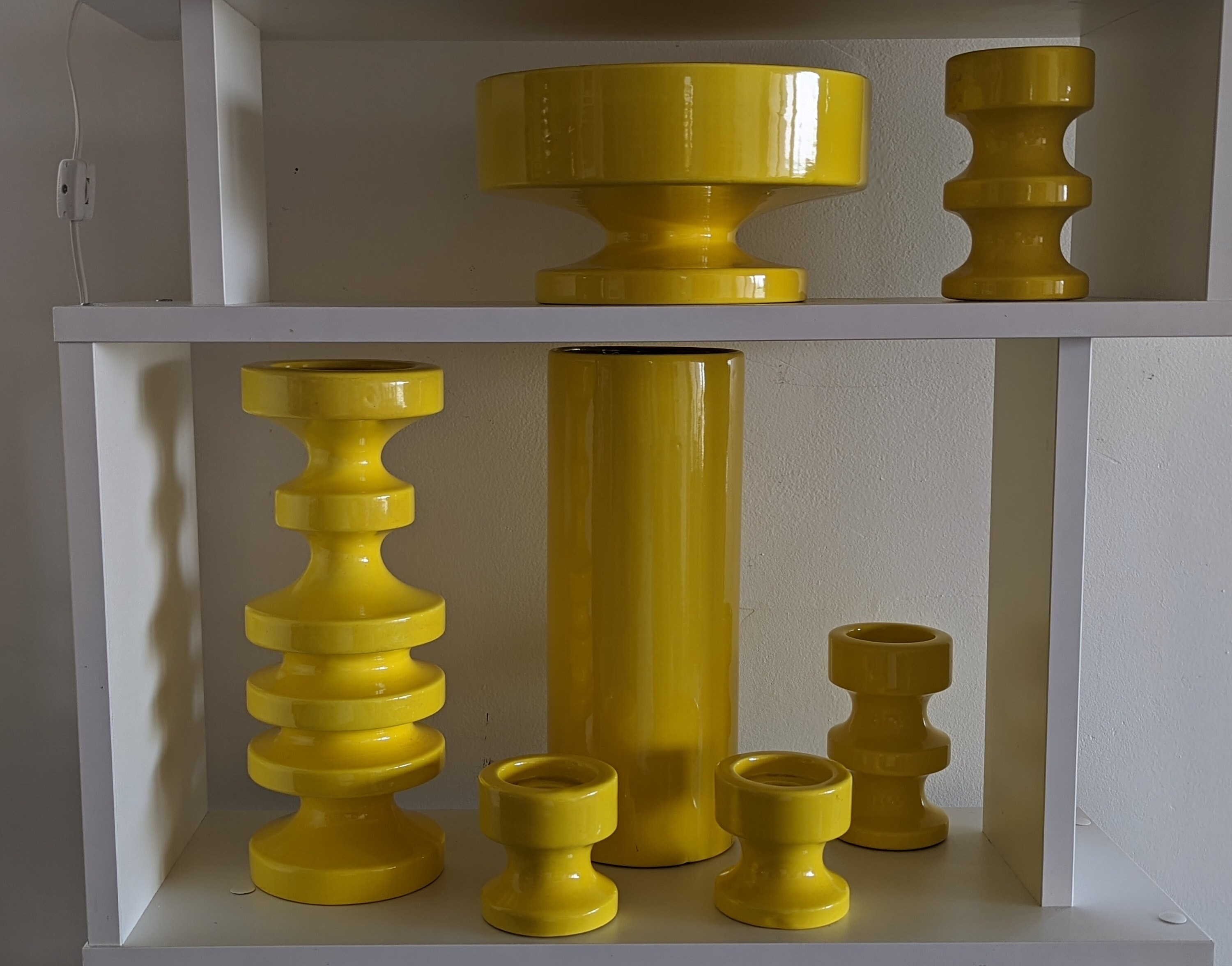 Rare Royal Haeger Solid Yellow Modern Cylindrical Tall Vase Designed by ...