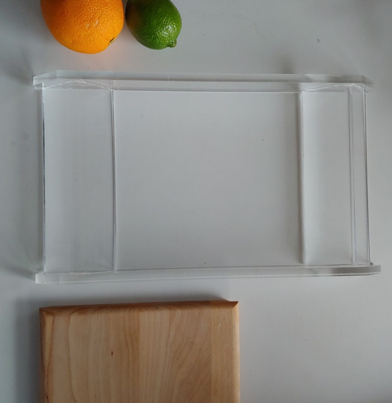 Mid Century Modern Lucite and Sliding Wood Board Server | Etsy