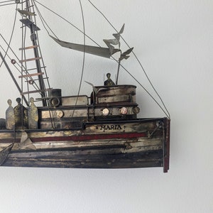 Vintage C Jere Wall Fishing Boat Sculpture Signed - Etsy