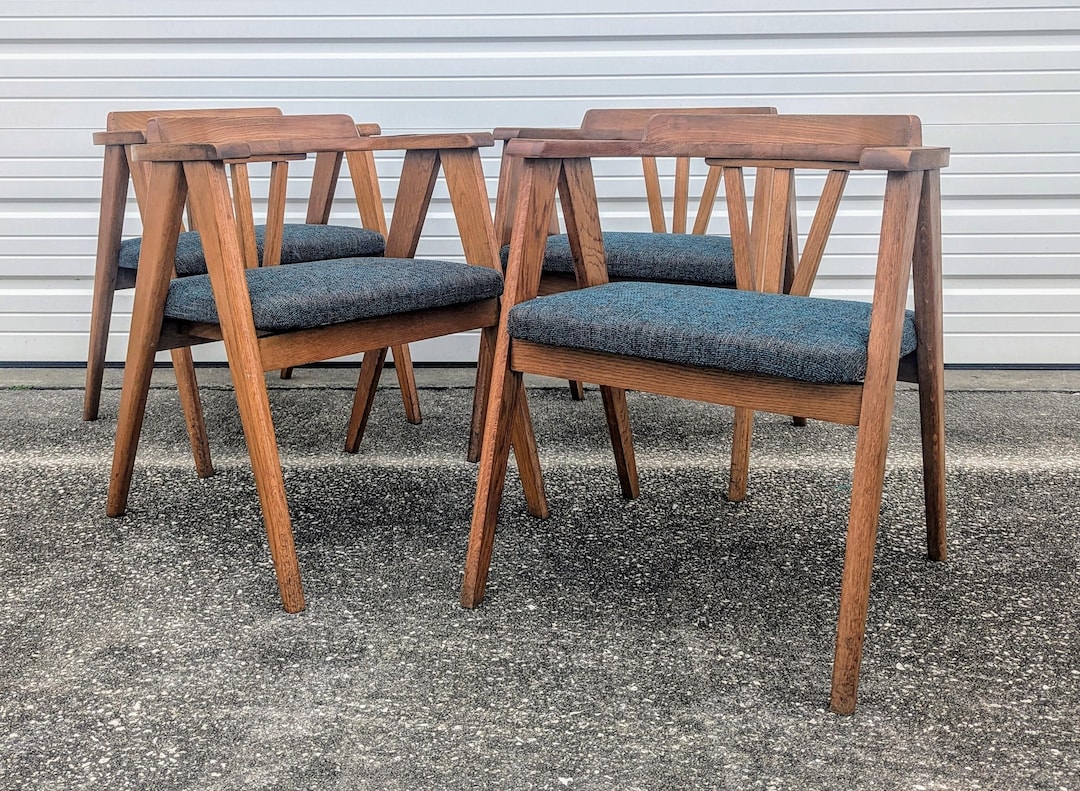 Vintage MCM Knoll Compass Style Dining Chairs - Set of 4 - Etsy