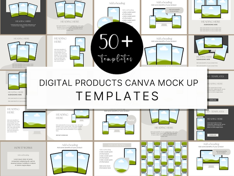 Etsy Listing Mock up Templates Digital Product Mock Up Canva - Etsy