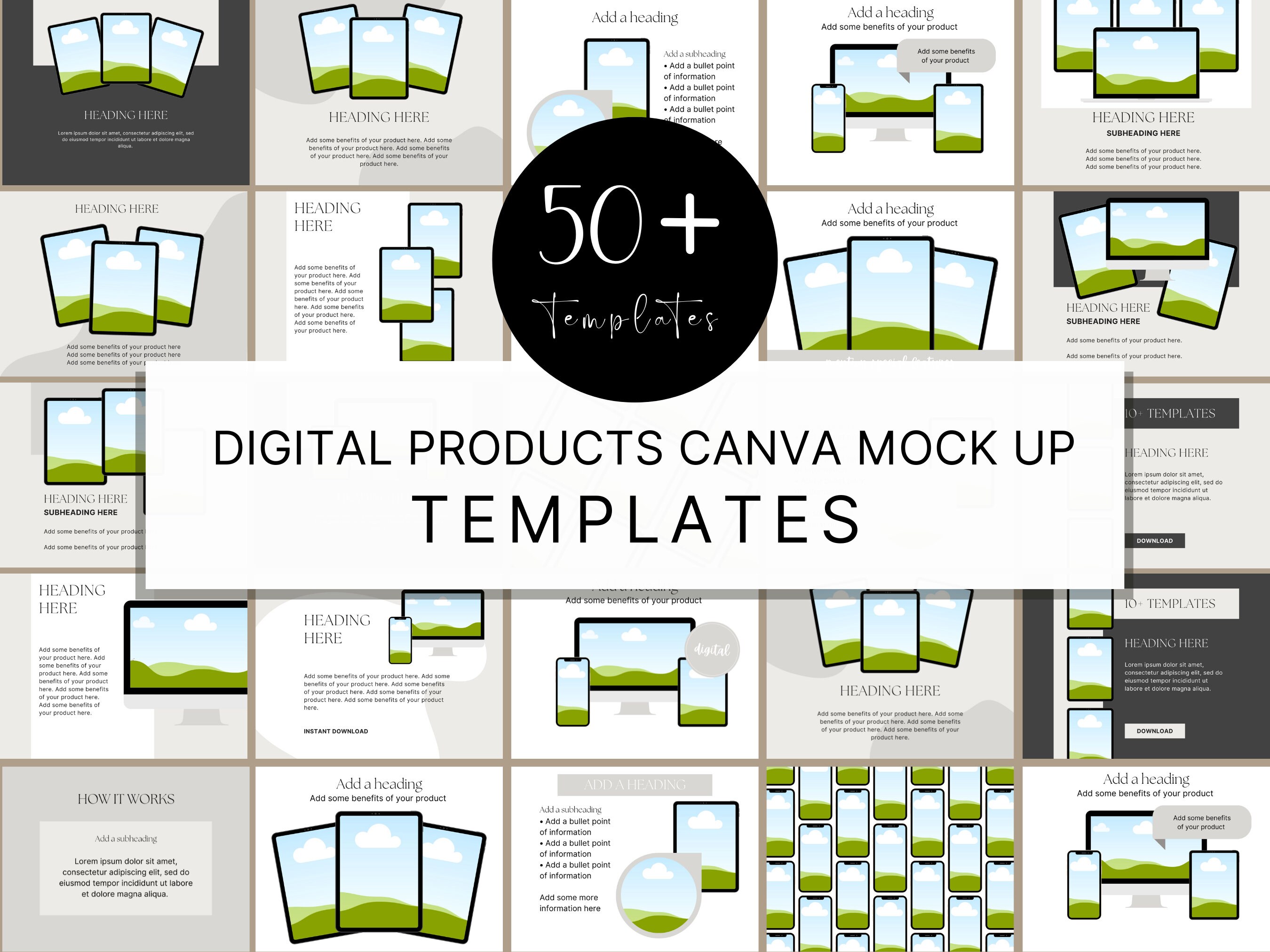 Etsy Listing Mock up Templates Digital Product Mock Up Canva - Etsy ...