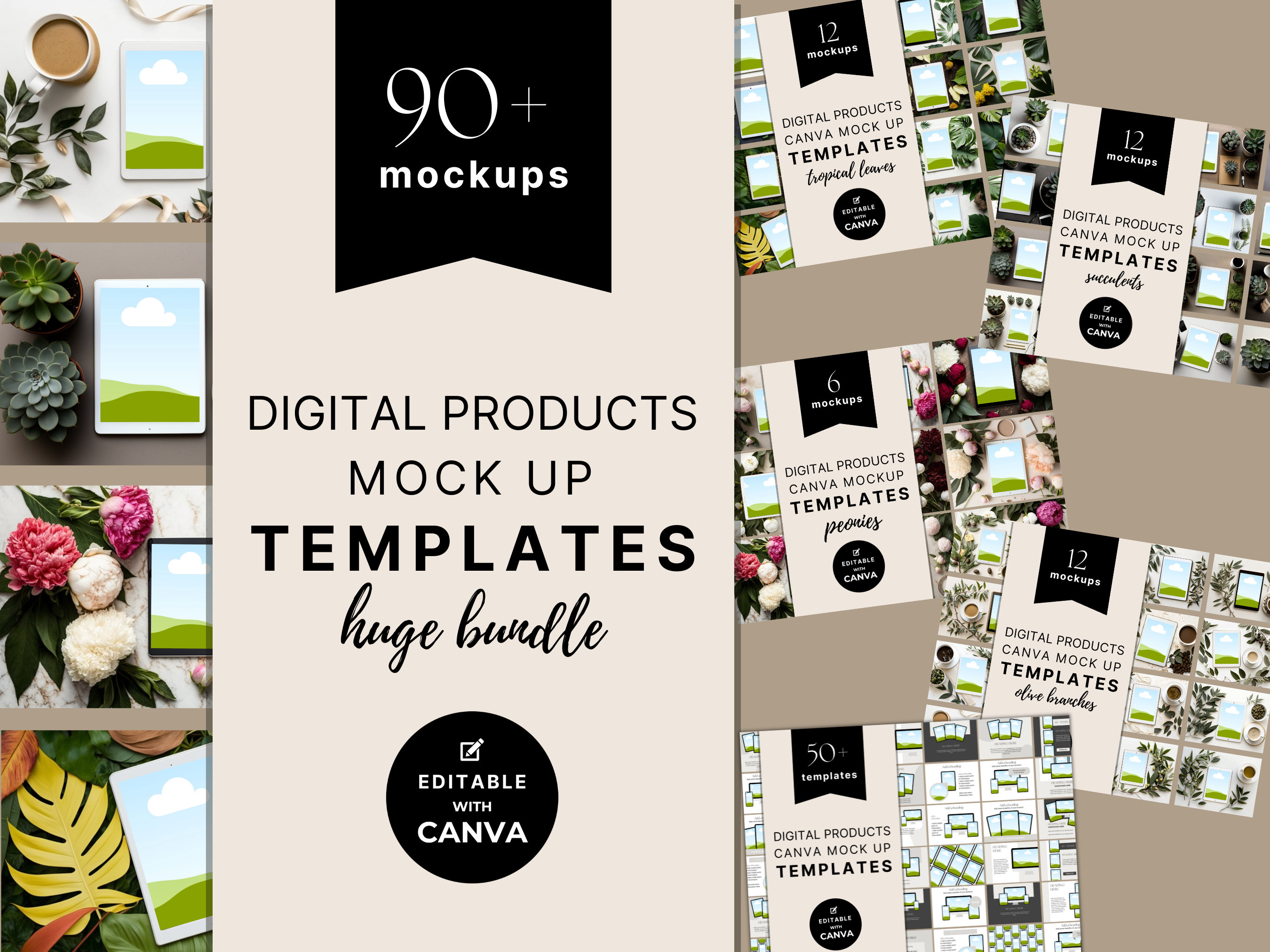 Etsy Listing Mock up Templates, Styled Digital Product Mock Up, Canva ...