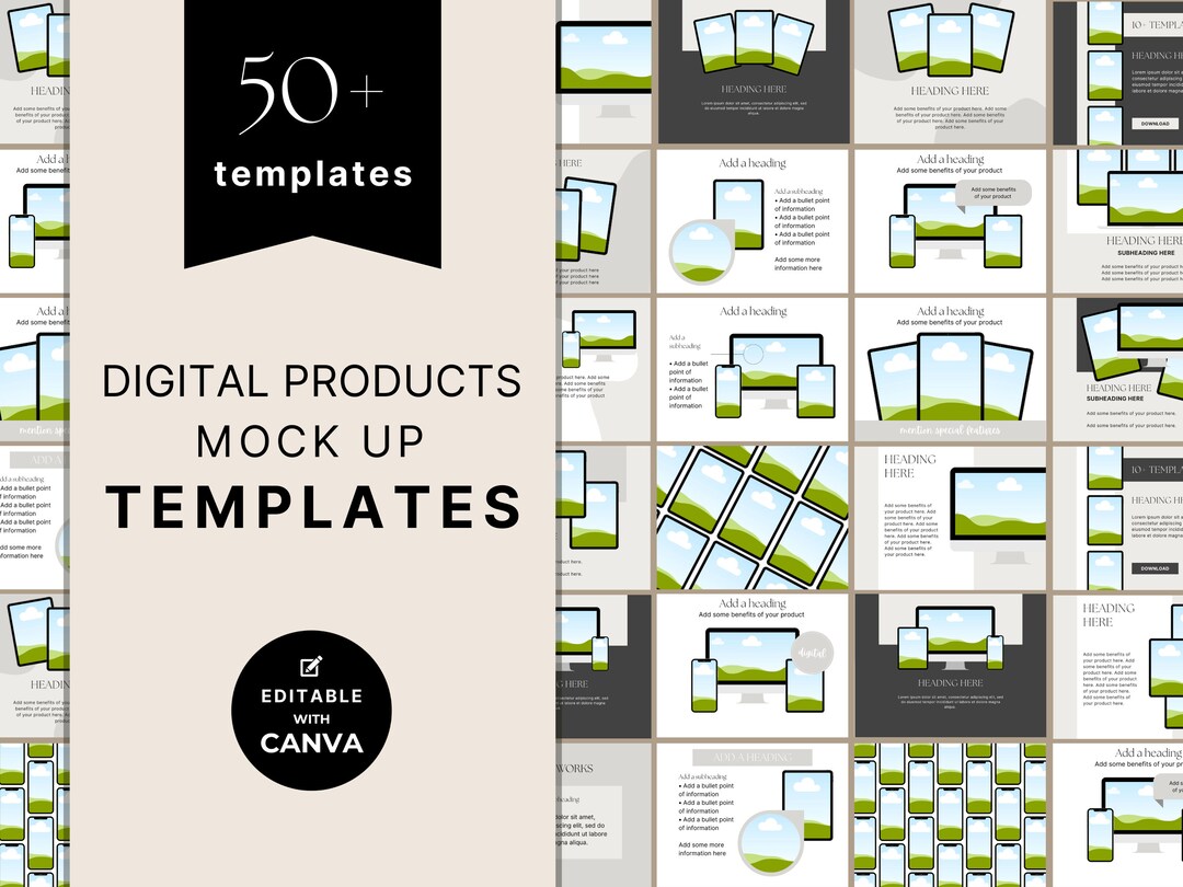 Etsy Listing Mock up Templates, Digital Product Mock Up, Canva Listing ...