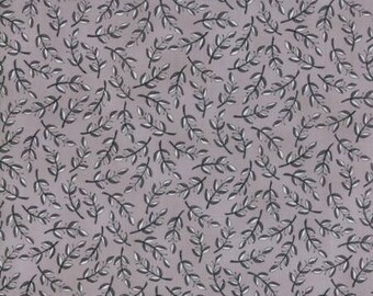 Gray leaf fabric | Etsy