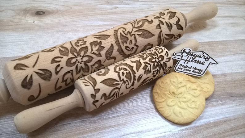 Handmade Wooden Rolling Pin sophisticated Flower - Etsy