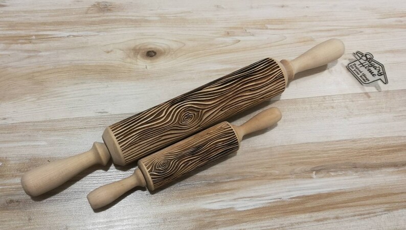 Rolling Pin Natural Wood Wall Laser Cut Netting Pattern Gingerbread ...