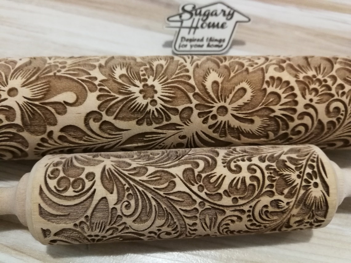 Rolling Pin scarlet Flower Floral Ornament - Etsy Australia