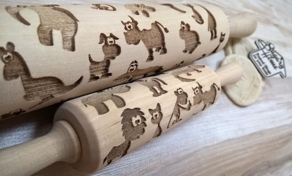Wooden Rolling Pin Safari Animals Handmade wooden | Etsy