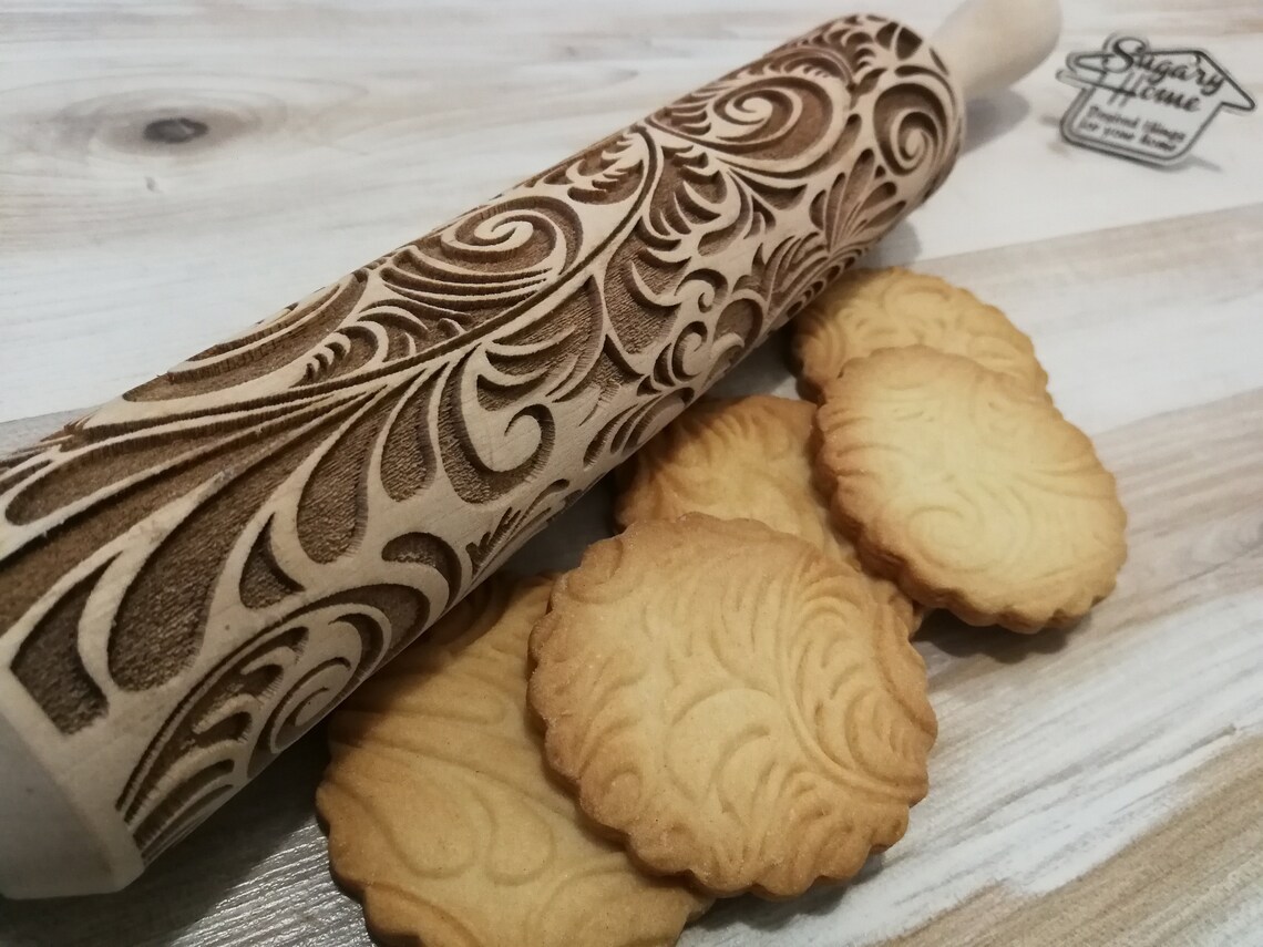 Rolling Pin "baroque Pattern" Handmade Wooden Rolling Pin Tracery - Etsy