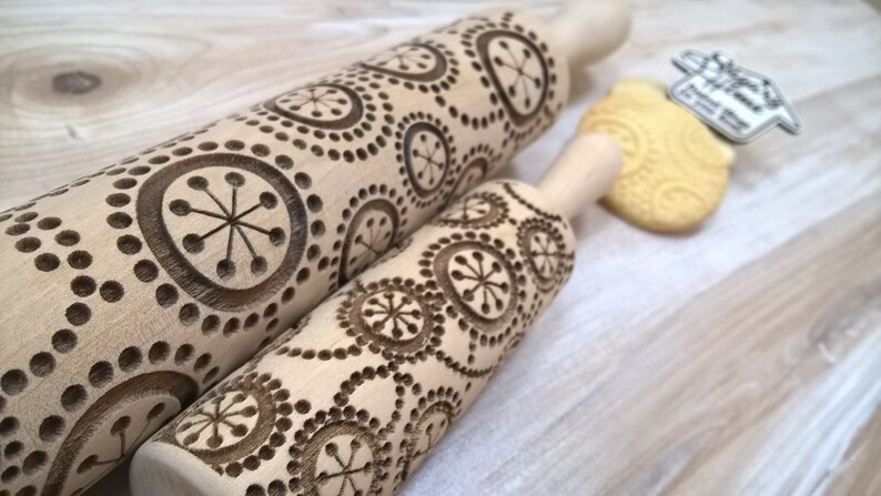 Wooden Rolling Pin "crop Circle:" Laser Pattern Embossing - Etsy