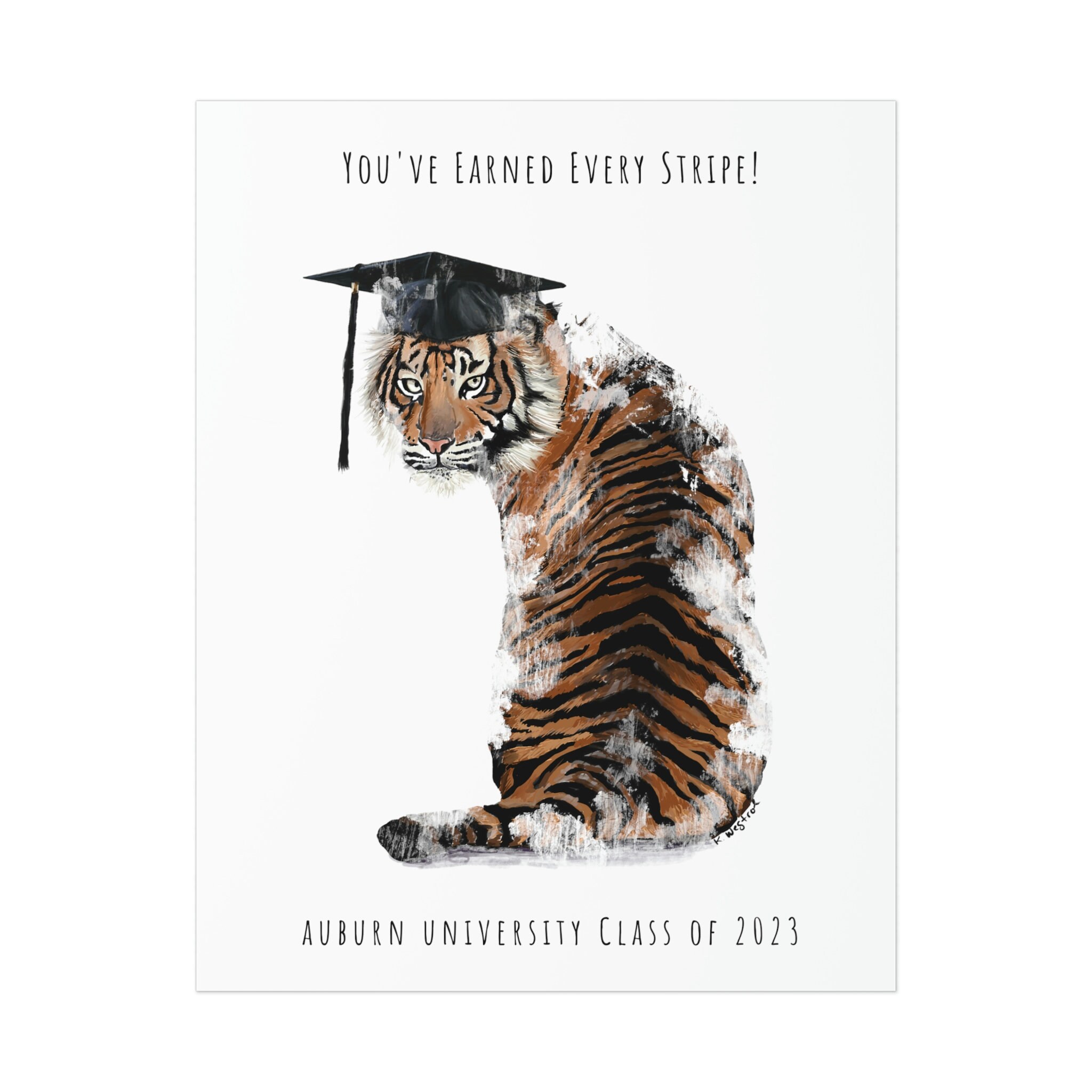 You've Earned Print ,auburn Graduation Gift, Tiger Grad Gift ...
