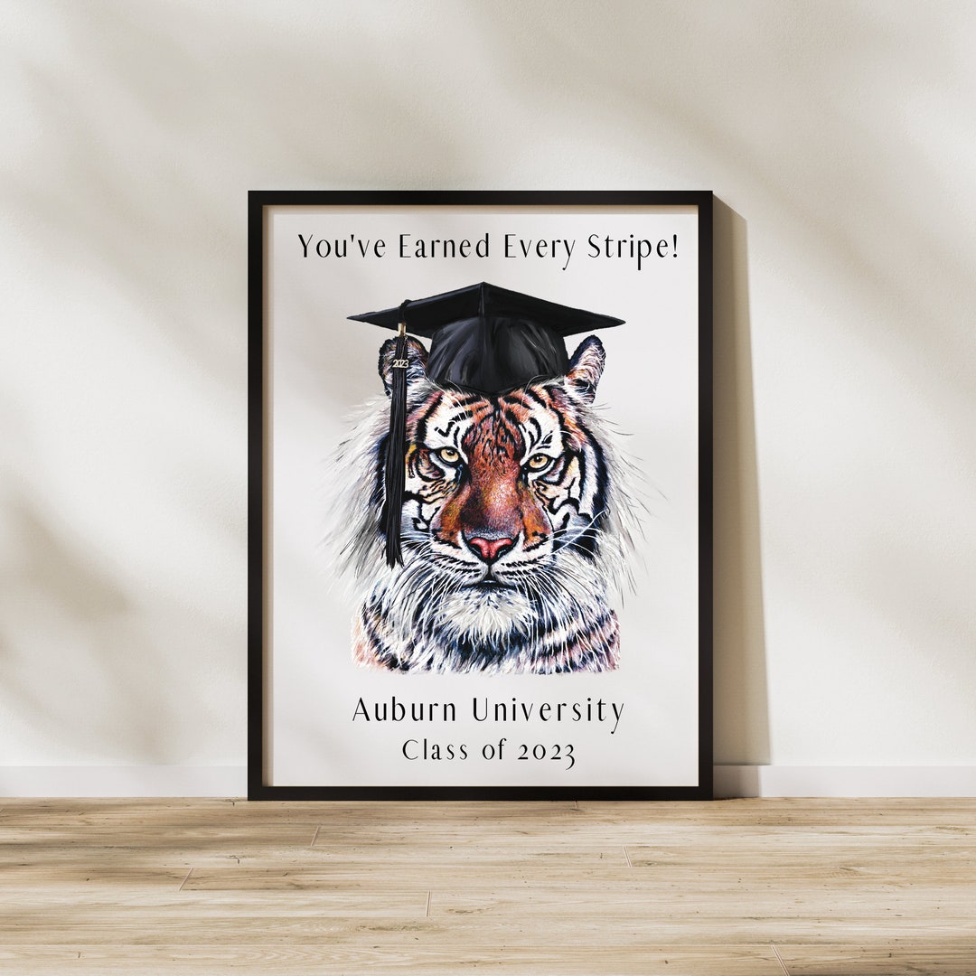 Auburn Grad Print, Auburn Tiger Print, Tiger Grad Print, Auburn Grad ...