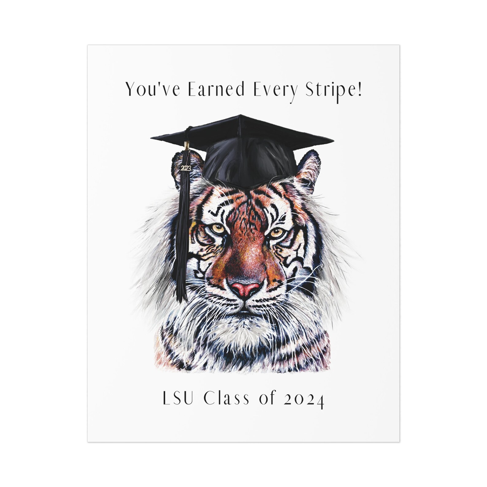 LSU Grad Print, Lsu Tiger Print, Tiger Grad Print, Lsu Grad Gift, Tiger ...