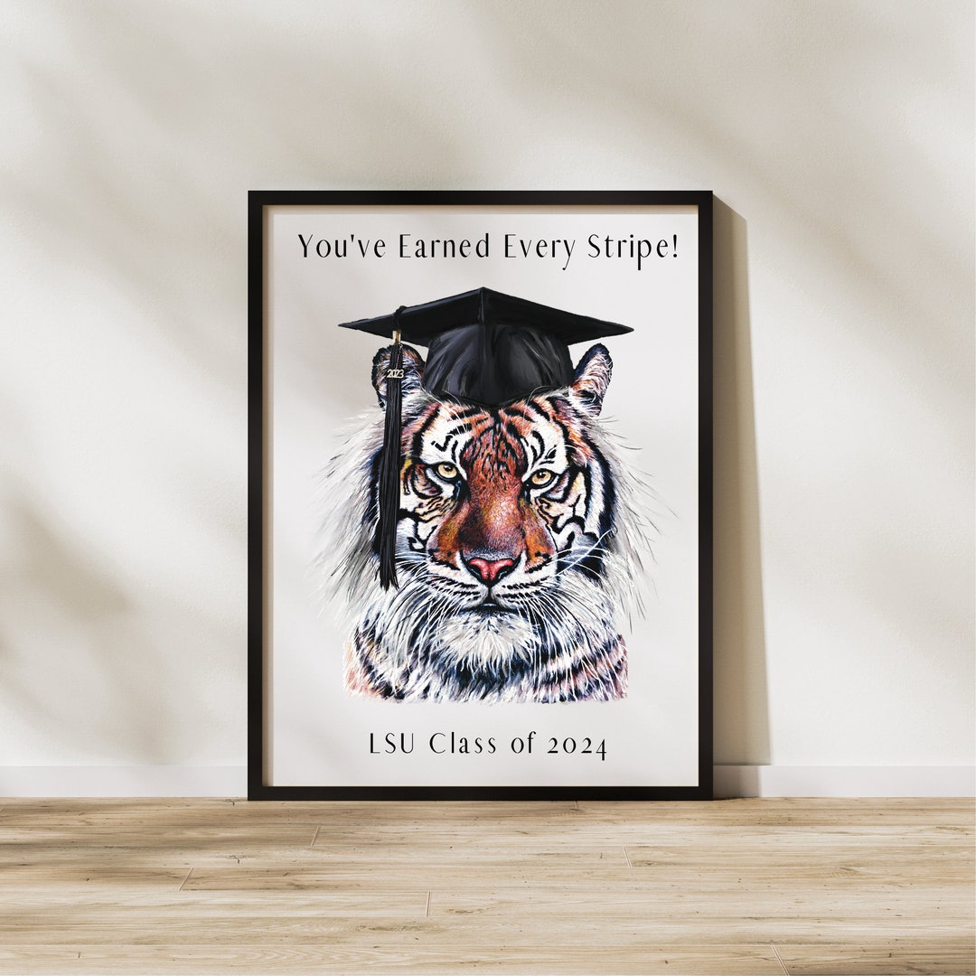 LSU Grad Print, Lsu Tiger Print, Tiger Grad Print, Lsu Grad Gift, Tiger ...