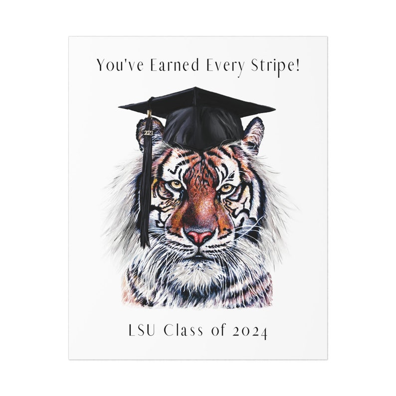 LSU Grad Print, Lsu Tiger Print, Tiger Grad Print, Lsu Grad Gift, Tiger ...