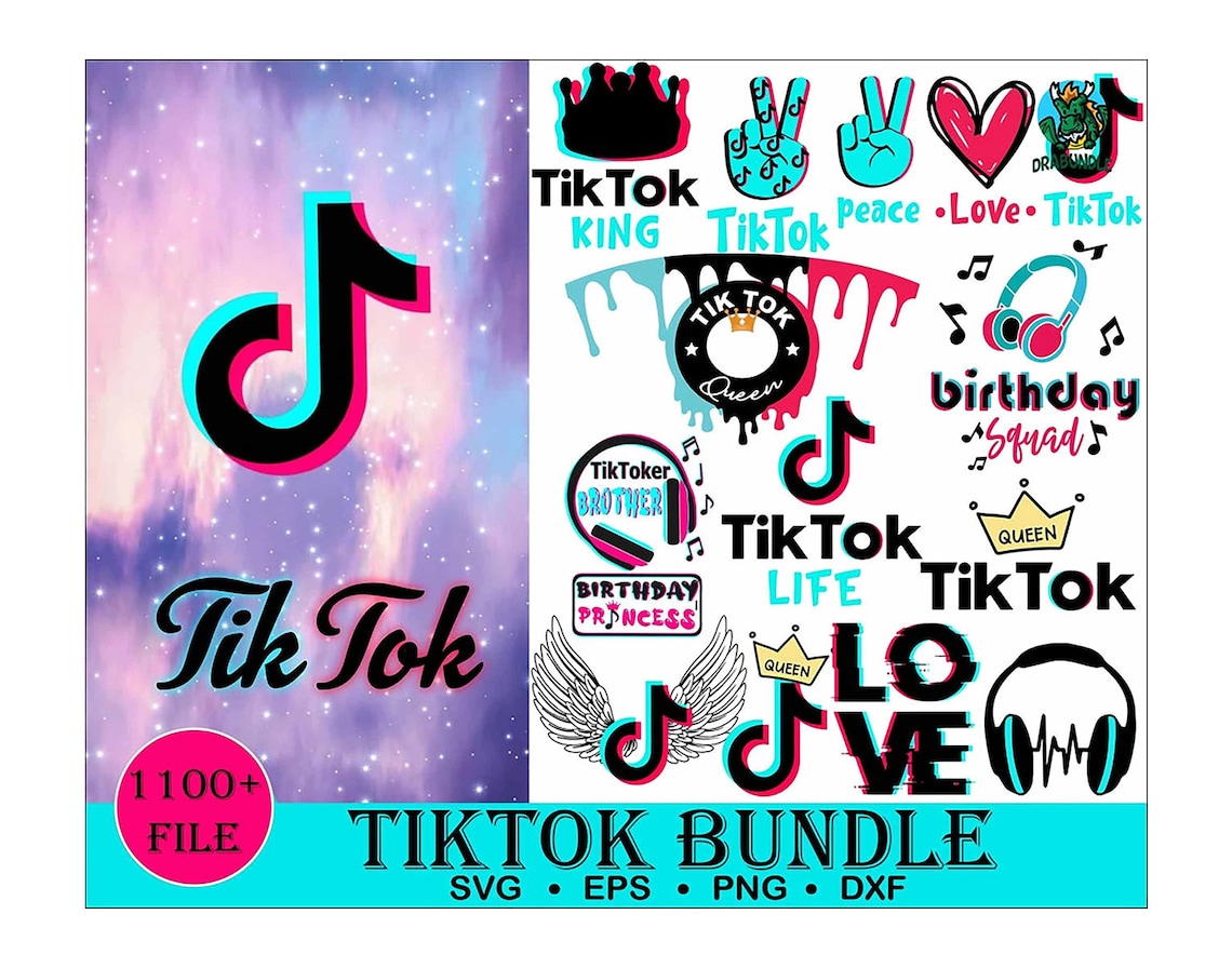 1000 Tik Tok SVG, Tik Tok SVG Bundle, Tiktok Logo, Tiktok Symbol, Tiktok Icon, Tik Tok Tshirt ...