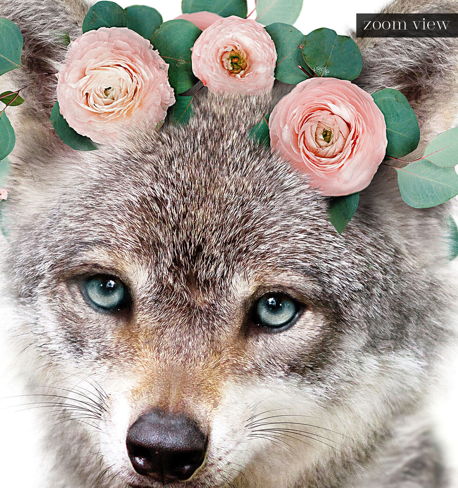 Animals With Flower Crowns Wolf Print PRINTABLE Flower - Etsy UK