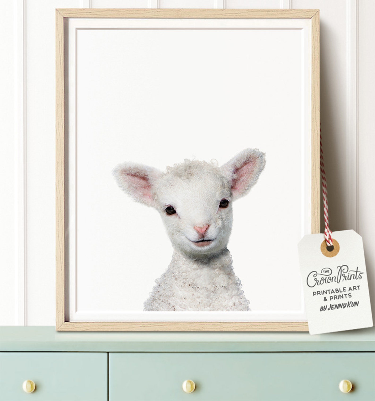 Lamb Print Baby Animal Nursery Art the Crown Prints Farm - Etsy