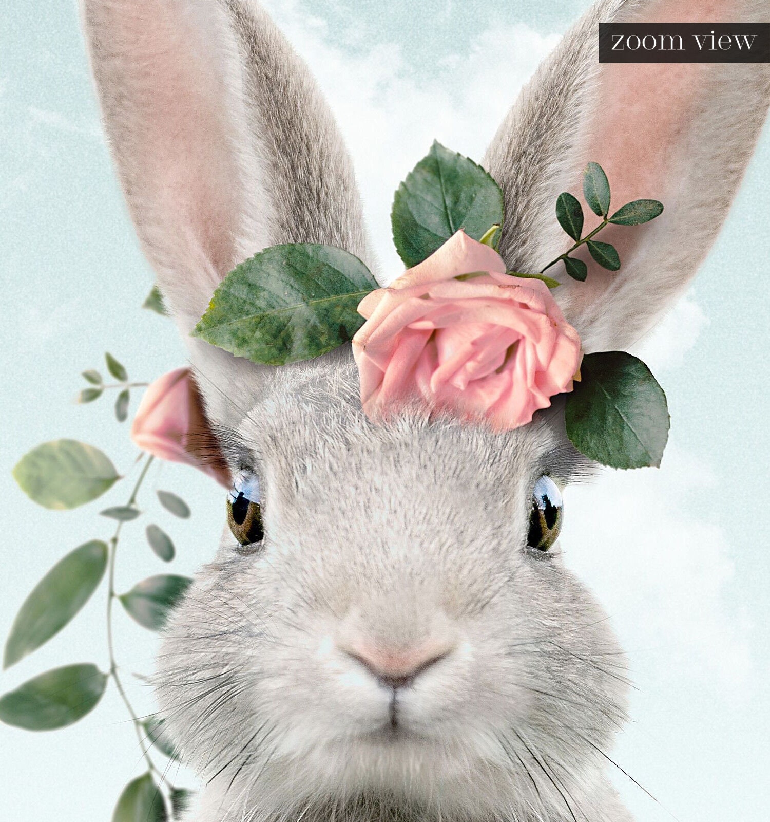 Bunny rabbit print Rabbit flower crown PRINTABLE nursery | Etsy